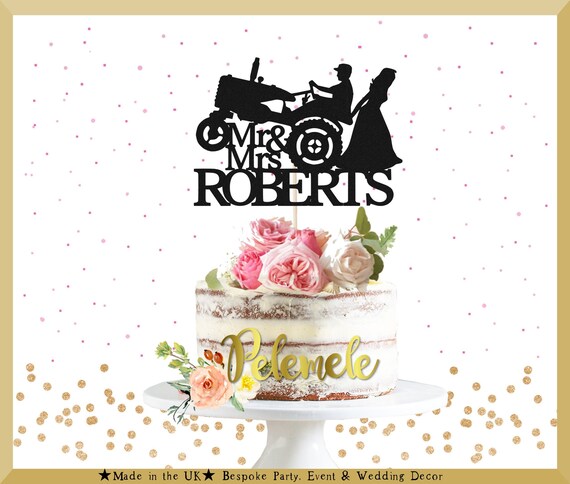 Personalized Tractor Mr & Mrs Cake Topper Tractor Wedding - Etsy