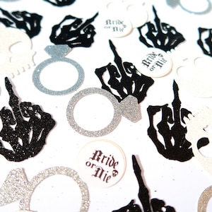Glitter Bride or Die Confetti - Goth Bachelorette Confetti, Goth Hen ...