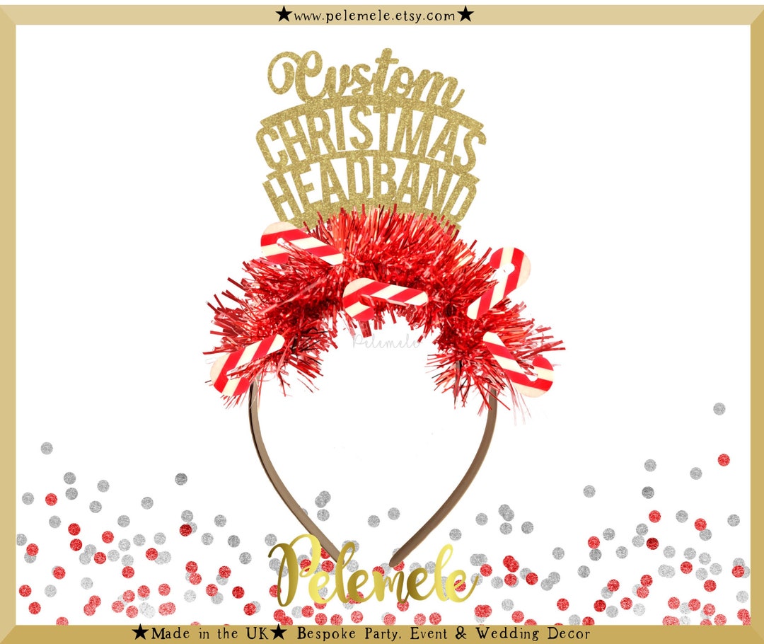 Custom Glitter Christmas Headband - Custom Holiday Headband, Christmas ...