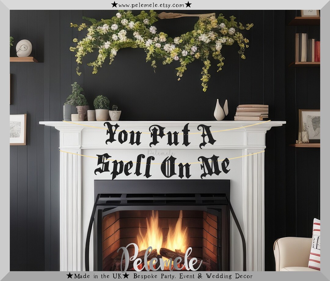 Glitter You Put A Spell on Me Banner - Gothic Wedding Banner, Gothic ...