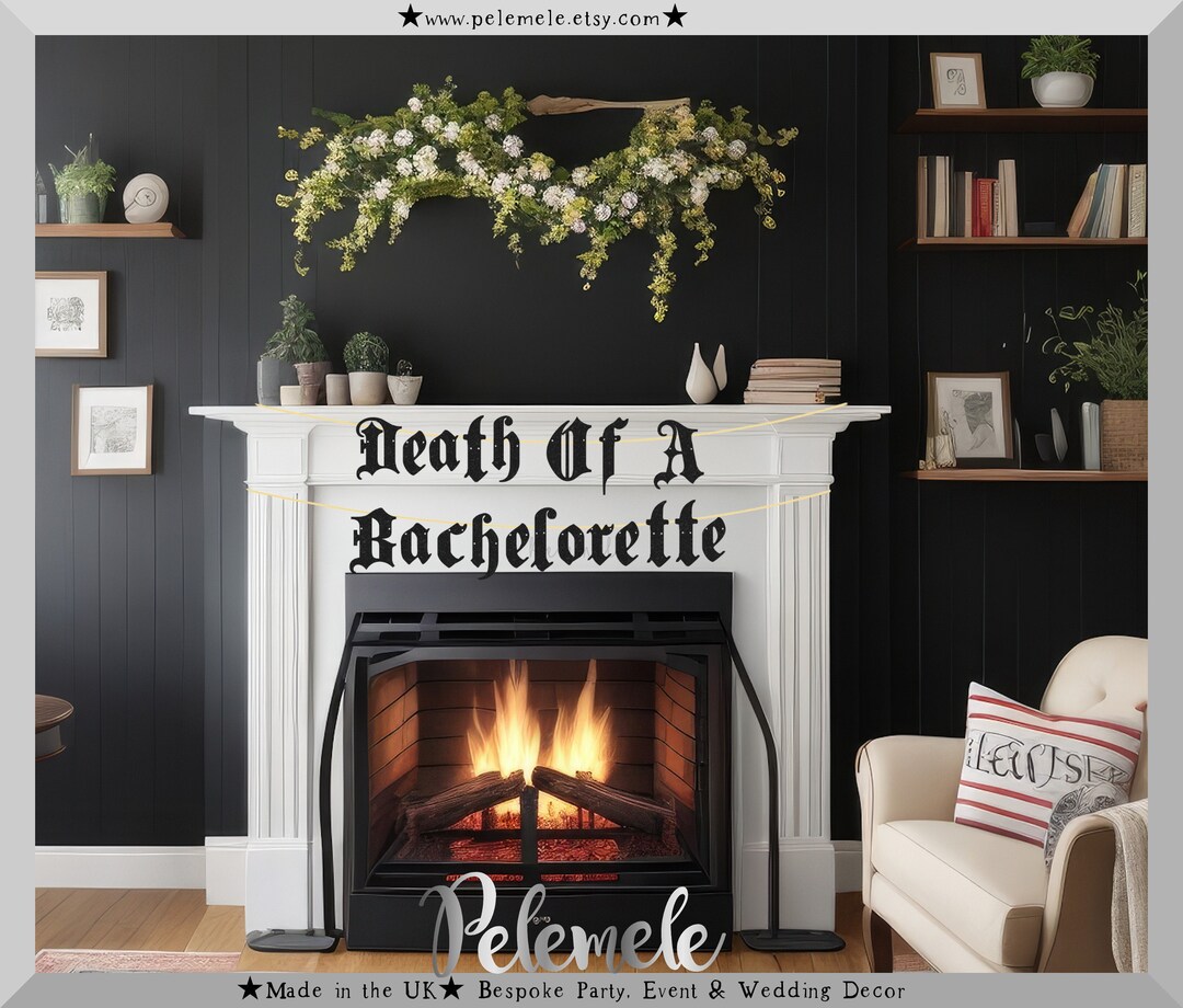Goth Death of A Bachelorette Banner - Gothic Hen Party Banner, Gothic ...