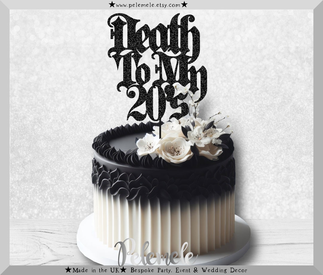 Custom Gothic Birthday Cake Topper - Goth Birthday Cake Topper, Glitter ...