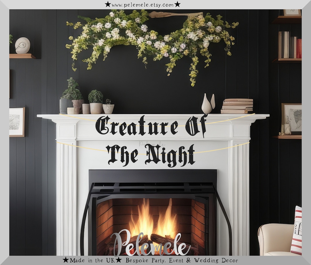 Creature of the Night Banner - Gothic Party Banner, Gothic Wall Hanging ...
