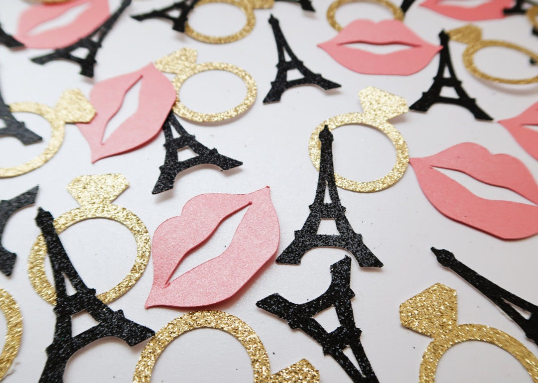 Paris Engagement Confetti - Paris Engagement Party, Glitter Eiffel ...