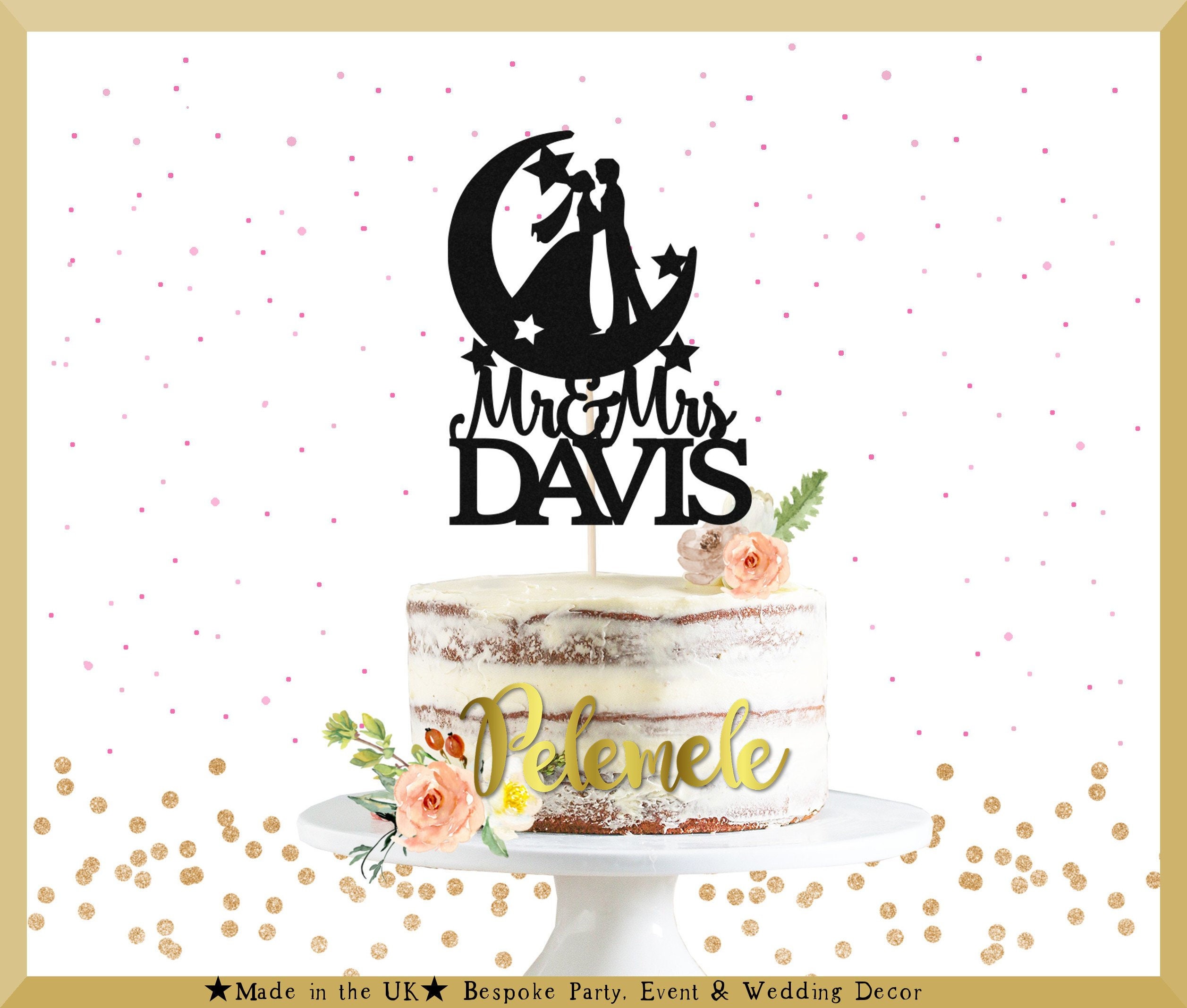 Custom Mr & Mrs Moon Cake Topper Moon Wedding Cake Topper - Etsy UK