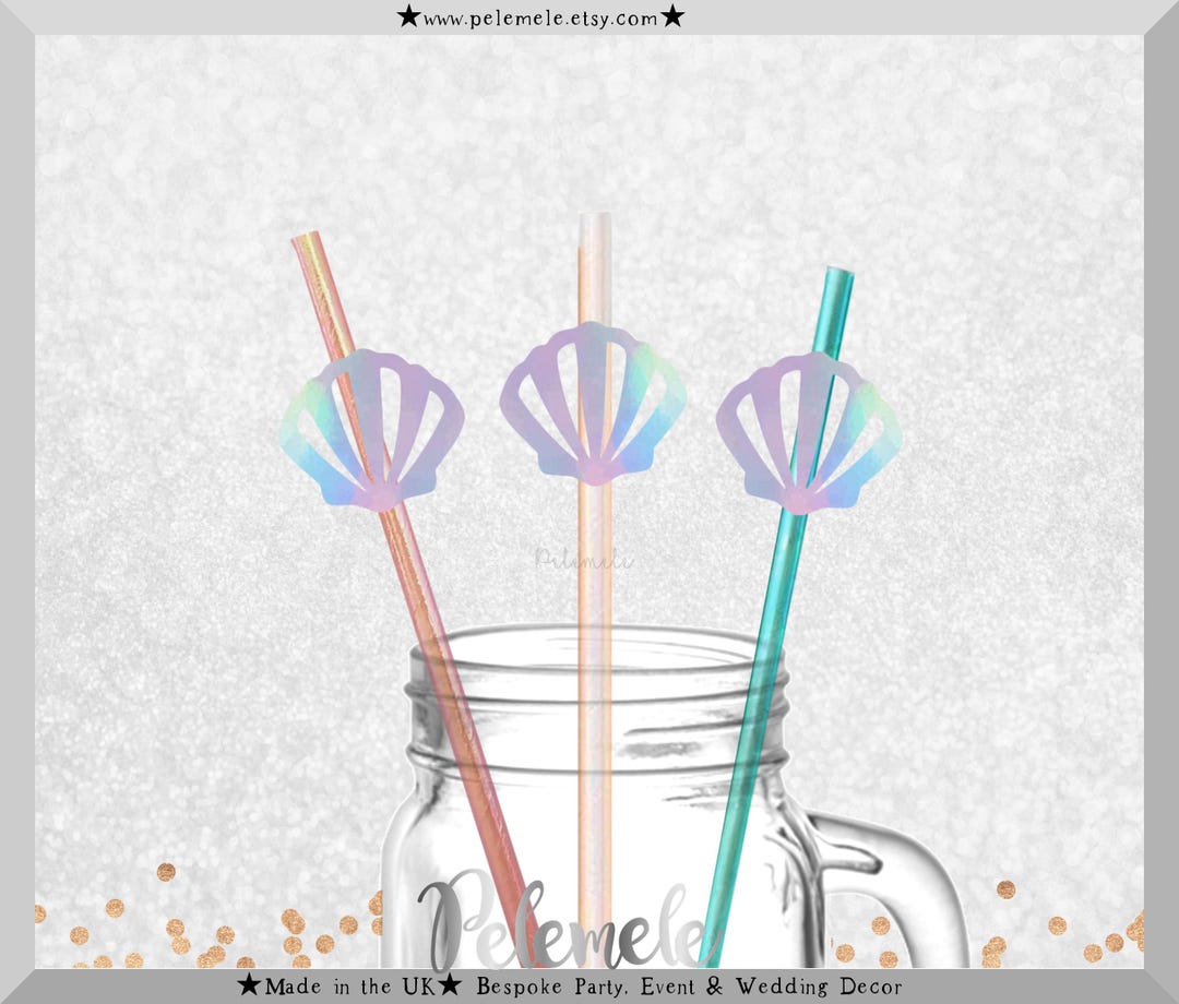 Iridescent Shell Straws - Seashells and Wedding Bells, Last Toast on ...