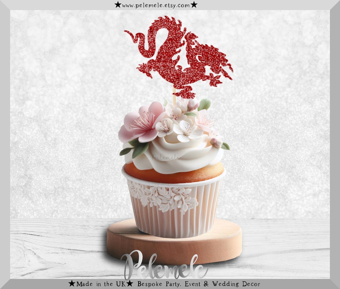 Chinese Dragon Cupcake Toppers - Chinese Decorations, Chinese Cupcake ...