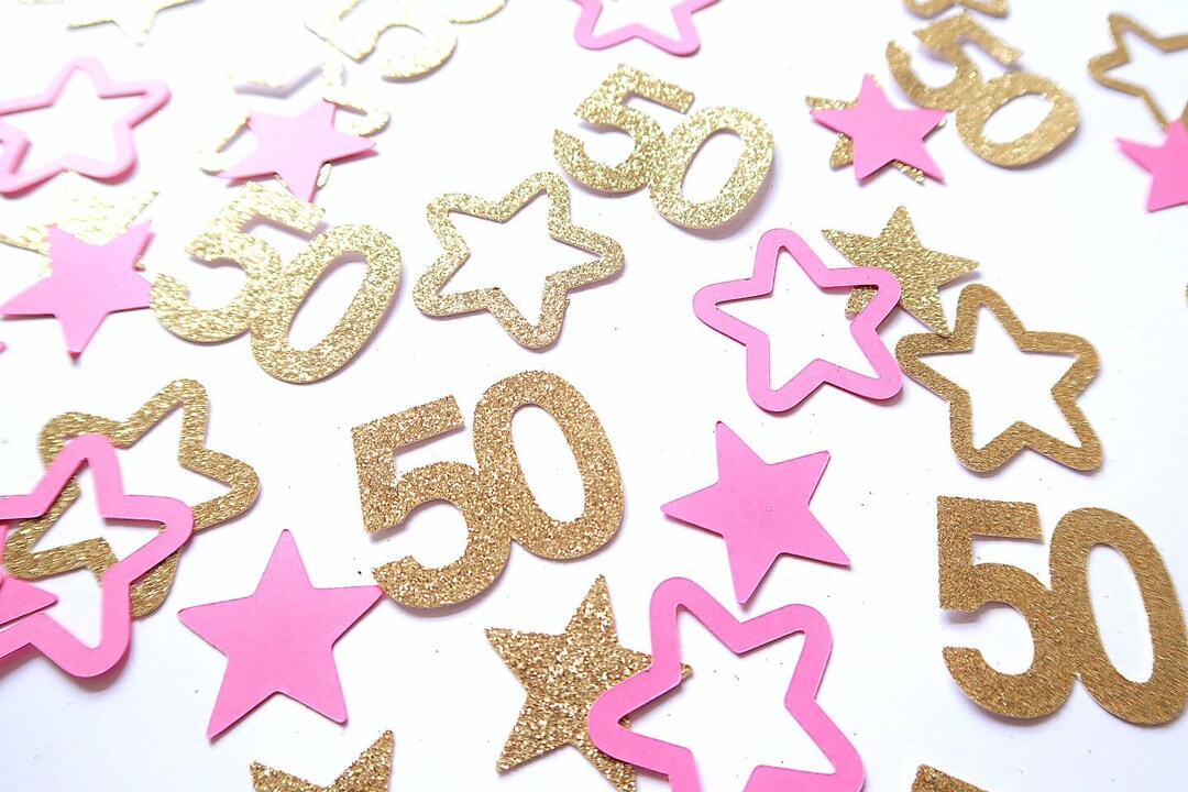Glitter 50th Birthday Confetti - 50th Party Decorations, Custom Age ...