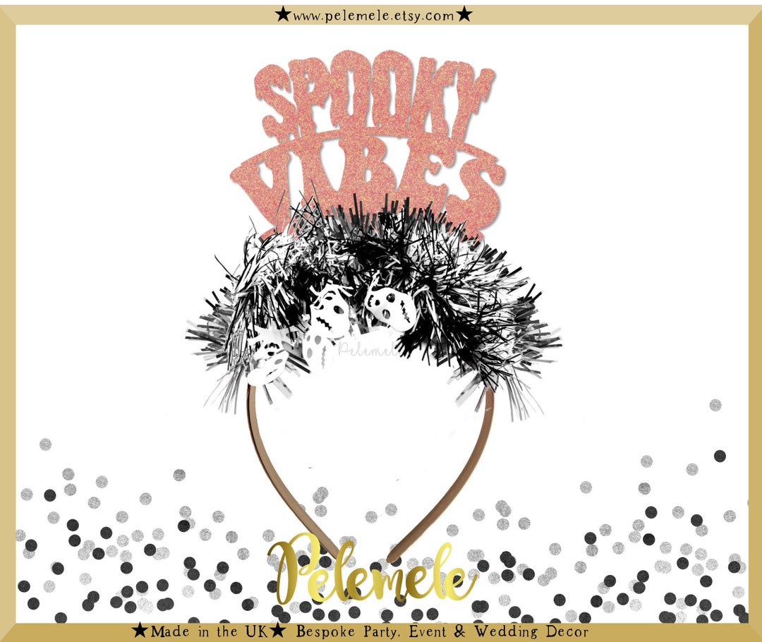 Glitter Spooky Vibes Headband - Halloween Party Headband, Spooky Party ...