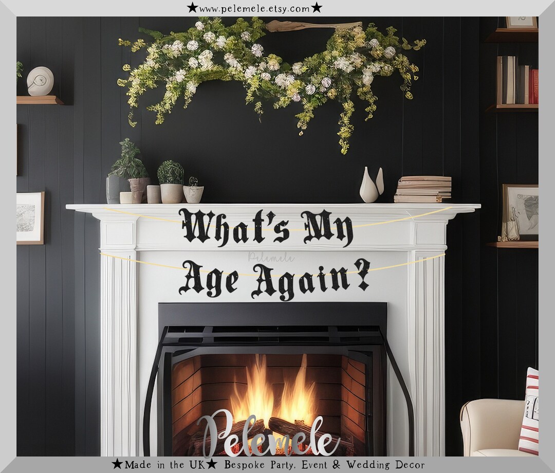 Glitter What's My Age Again Banner - Gothic Birthday Banner, Gothic ...