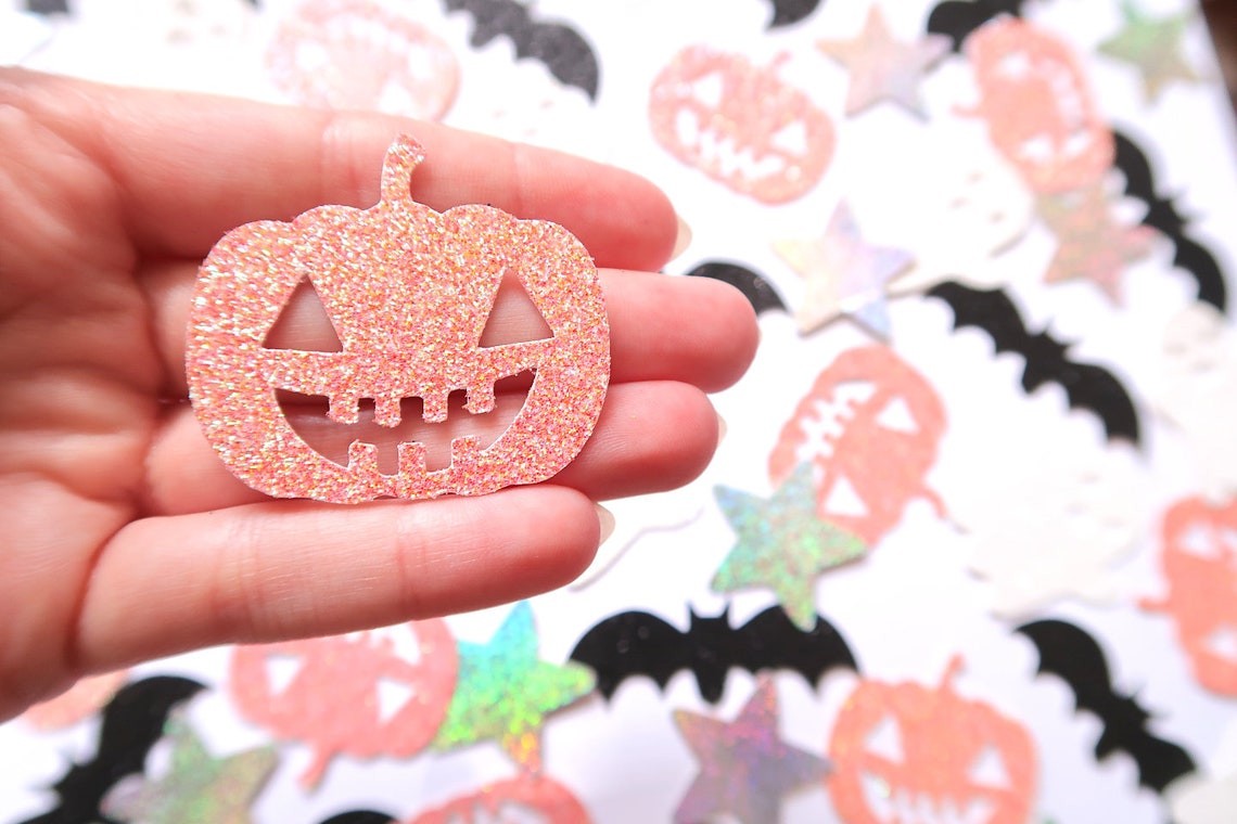 Retro Halloween Confetti - Bat Party Confetti, Vintage Ghost Confetti ...