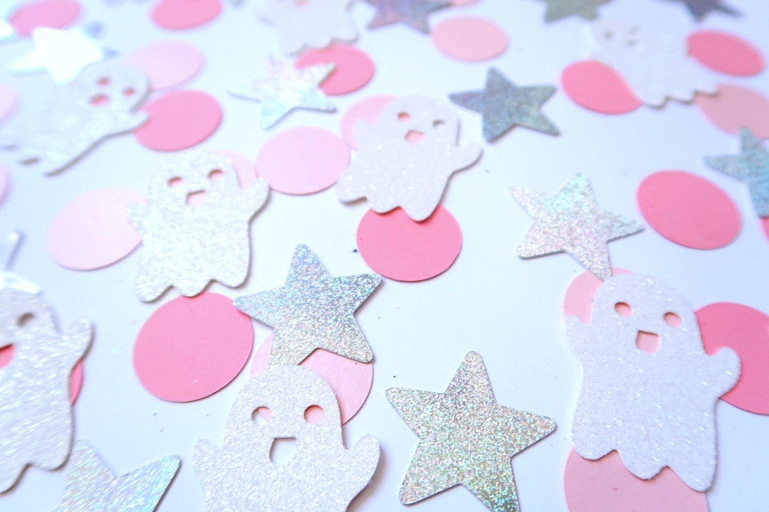 Pink Halloween Ghost Confetti - Pastel Halloween Confetti, Glitter ...
