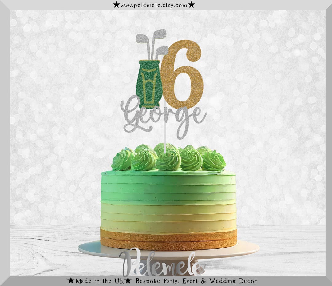 Custom Golf Bag Cake Topper - Glitter Golfer Cake Topper, Golf Birthday ...