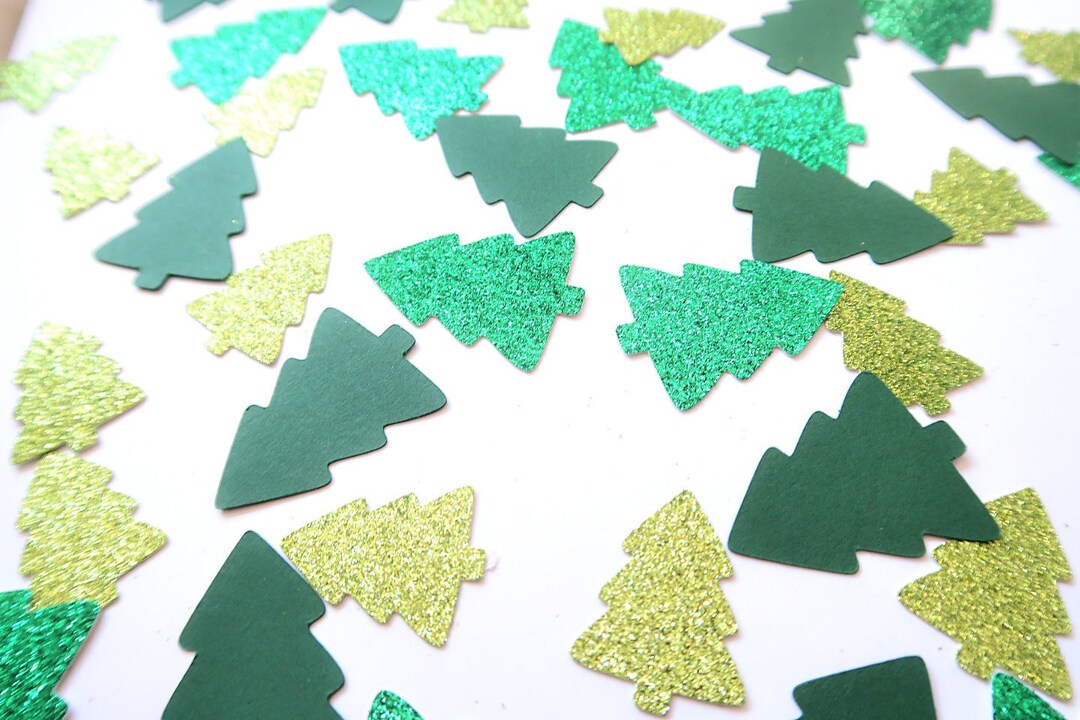 Christmas Tree Confetti - Tree Party, Glitter Forest Confetti ...