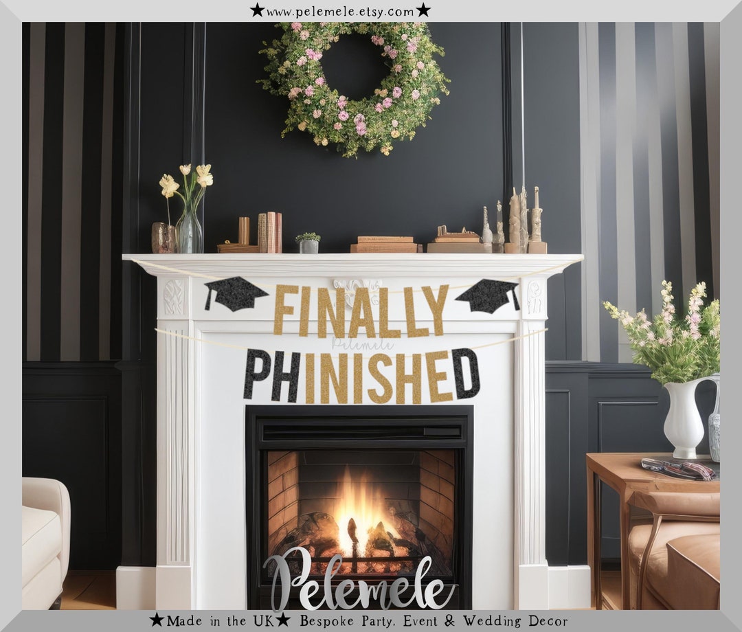 Glitter Finally Phinished Graduation Banner - Graduation 2025, Class of ...