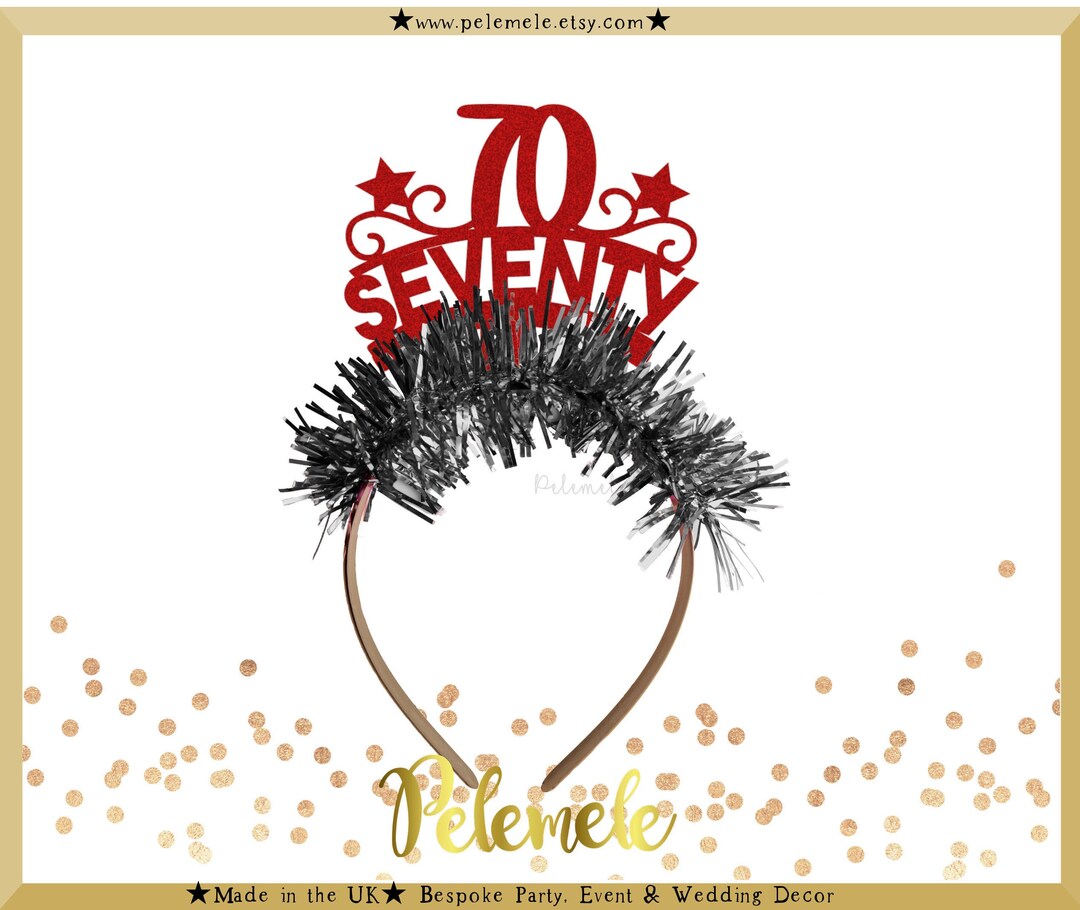Glitter Seventy Birthday Headband - 70 Headband, 70th Party Crown, 70th ...