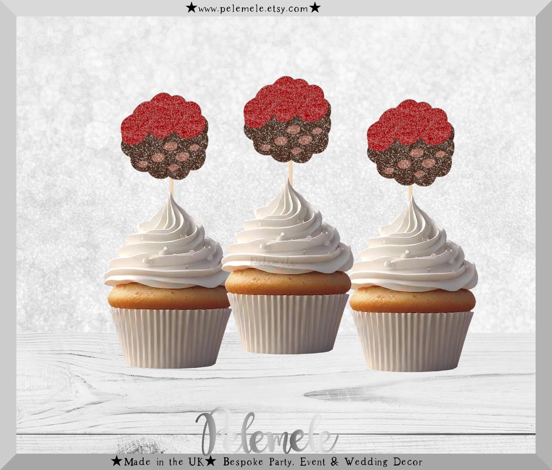 Glitter Meatball Cupcake Toppers - Italian Party Decorations, Meatball ...