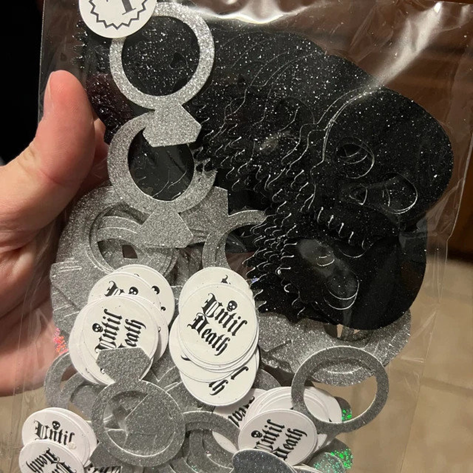 Glitter Until Death Confetti Goth Engagement Confetti Goth - Etsy