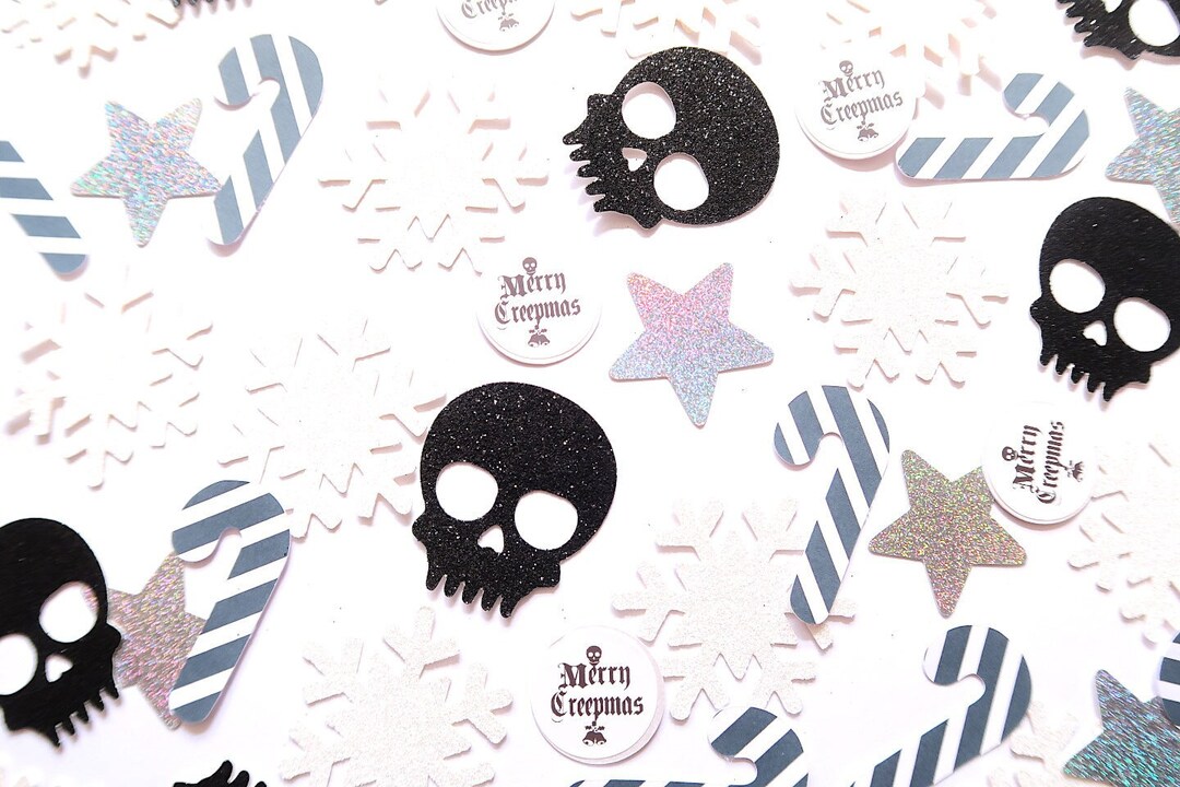 Skull Christmas Confetti - Goth Christmas Confetti, Goth Holiday ...