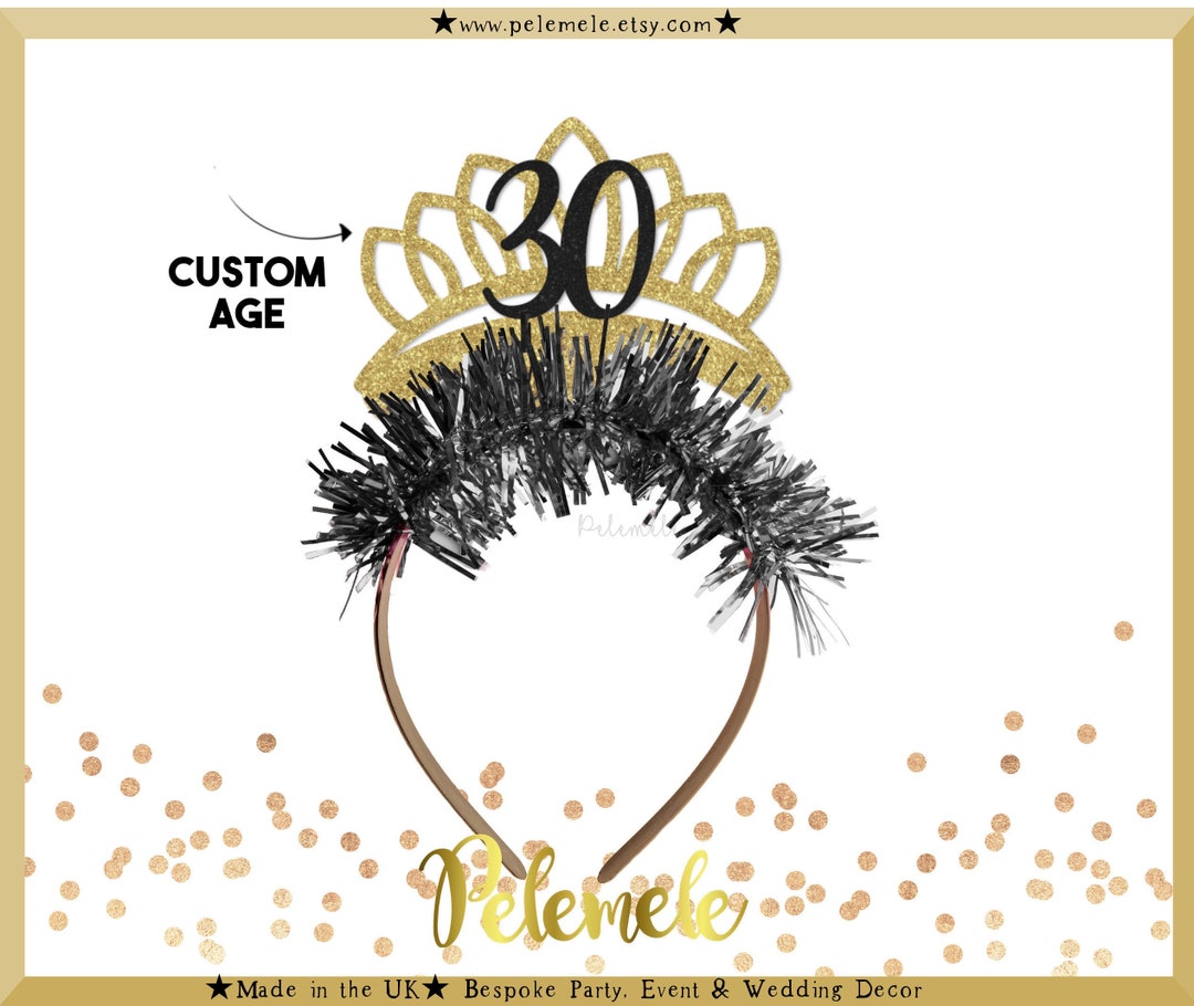Custom Age Birthday Crown Headband - Custom Birthday Headband, Party ...
