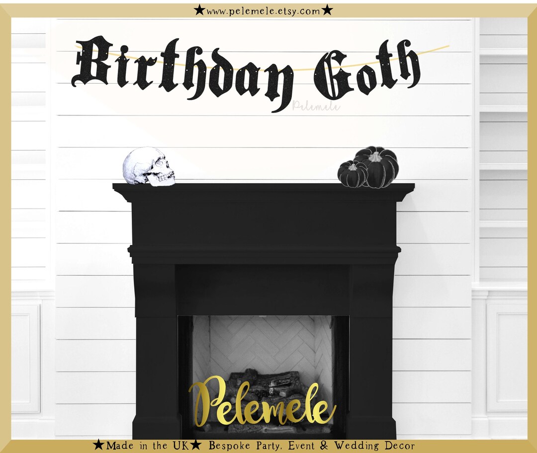 Glitter Birthday Goth Banner Gothic Birthday Banner Goth - Etsy