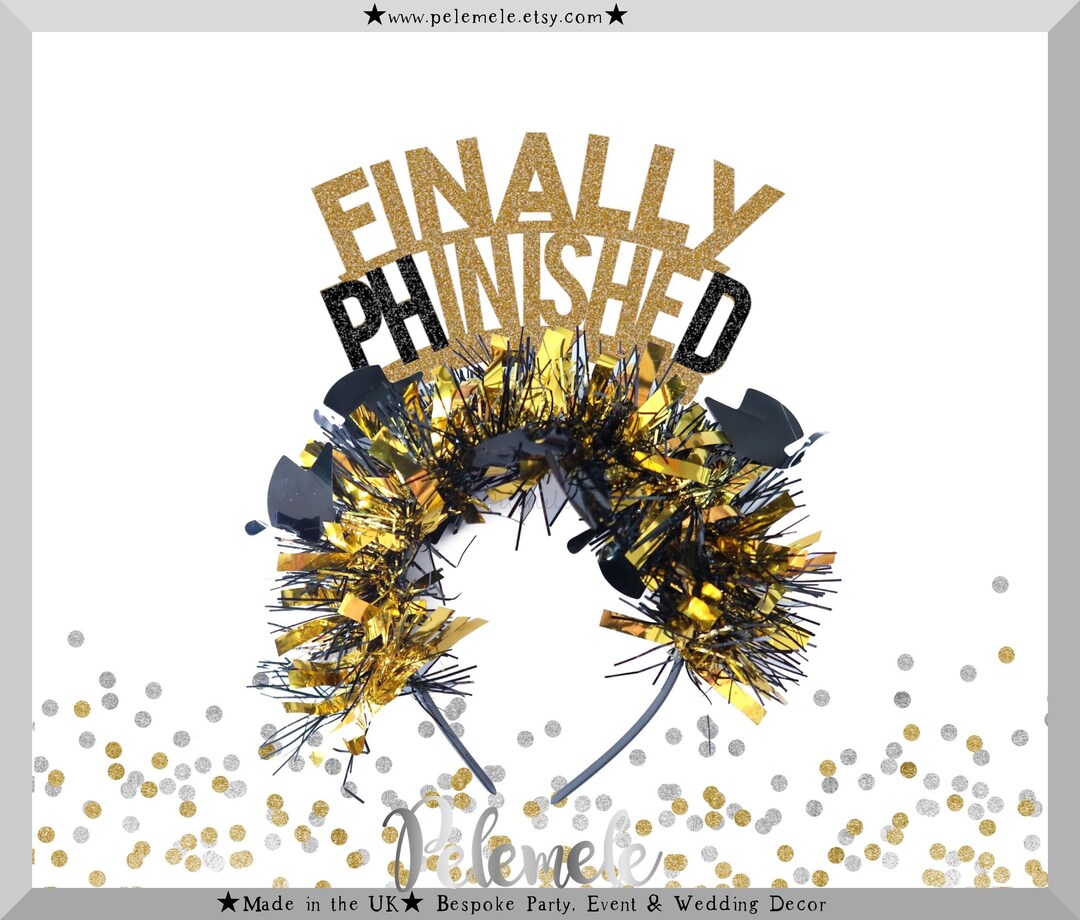 Glitter Finally Phinished Headband - Grad Headband, Graduation Crown ...