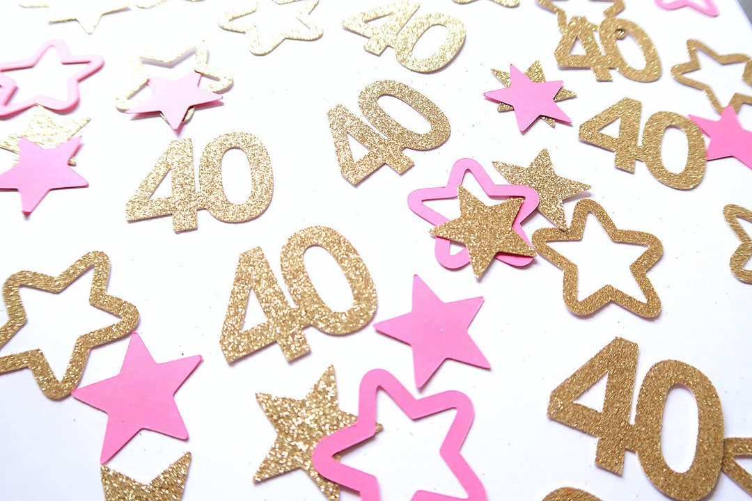 Glitter 40th Birthday Confetti - 40th Party Decorations, Custom Age ...