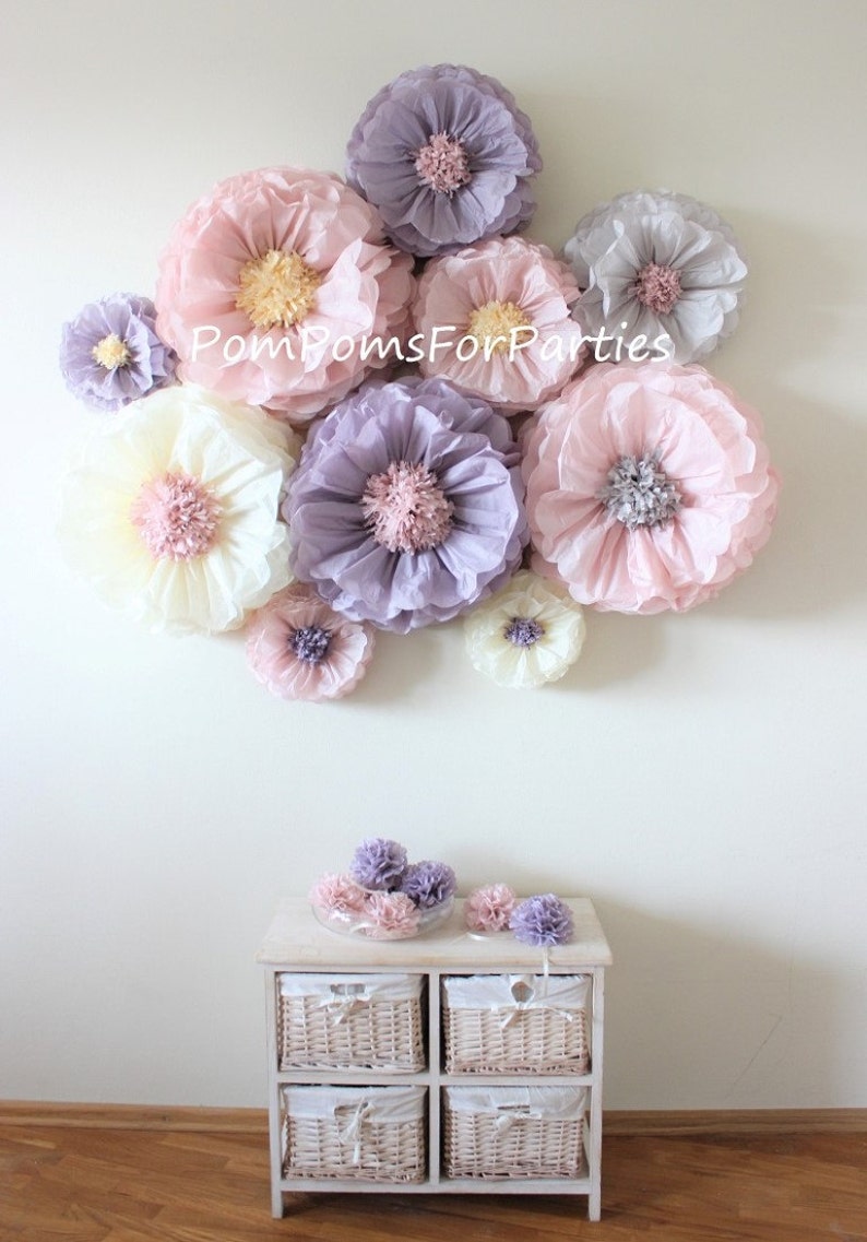 Oversized Paper Flowers 8 Units Flower Backdrop Wall. | Etsy
