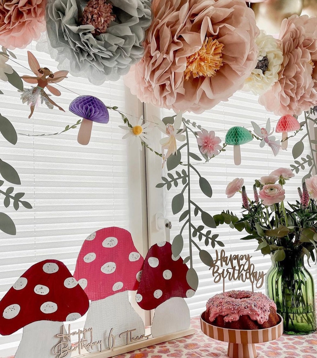 Oversized Paper Flowers 4 Units. Fluffy Flowers. Birthday Centerpiece ...