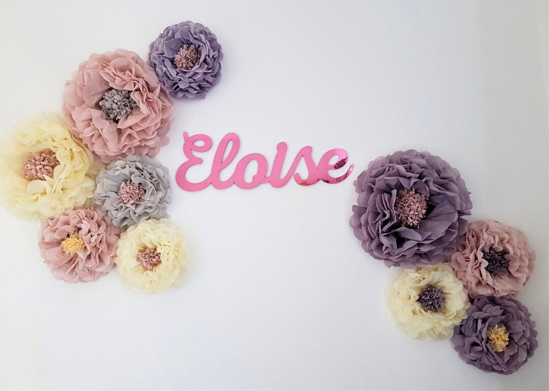 Medium Size Paper Flowers 10 Units Ash Pink/ash Lilac/ivory Shades for ...