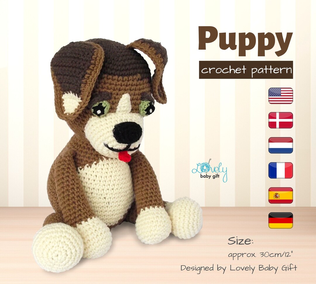 Amigurumi Pattern to Crochet Dog Stuffed Animal Plush Toy - DIY Perfect ...