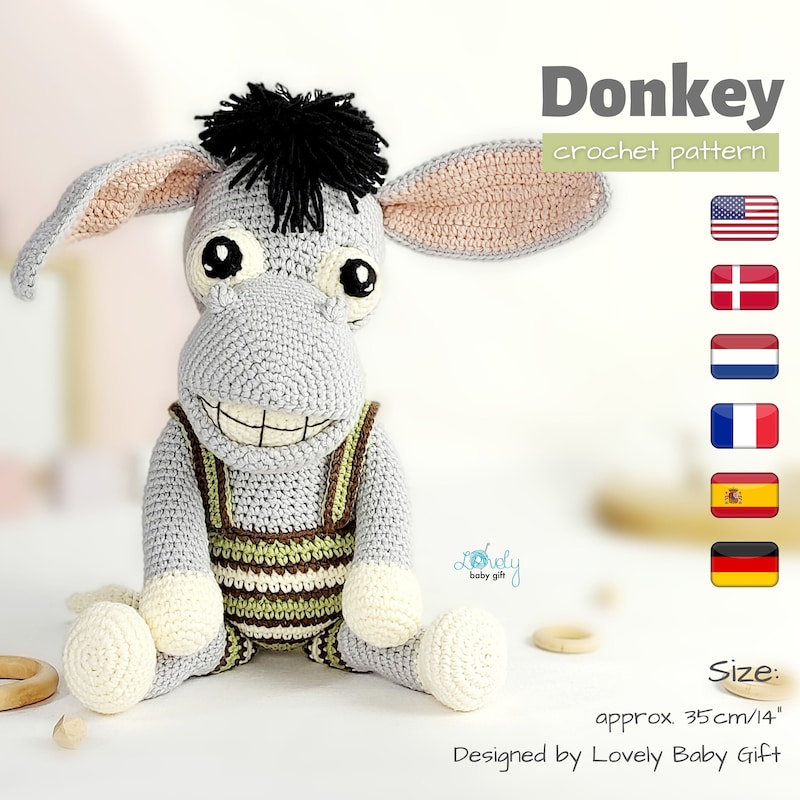 Stuffed Donkey - Etsy