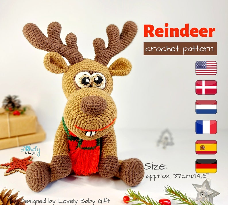 Christmas Crochet Reindeer Pattern Amigurumi Pattern Crochet - Etsy