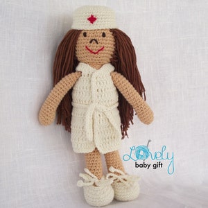 Amigurumi Doll Pattern Nurse Crochet Pattern, Long Hair Doll Pdf ...