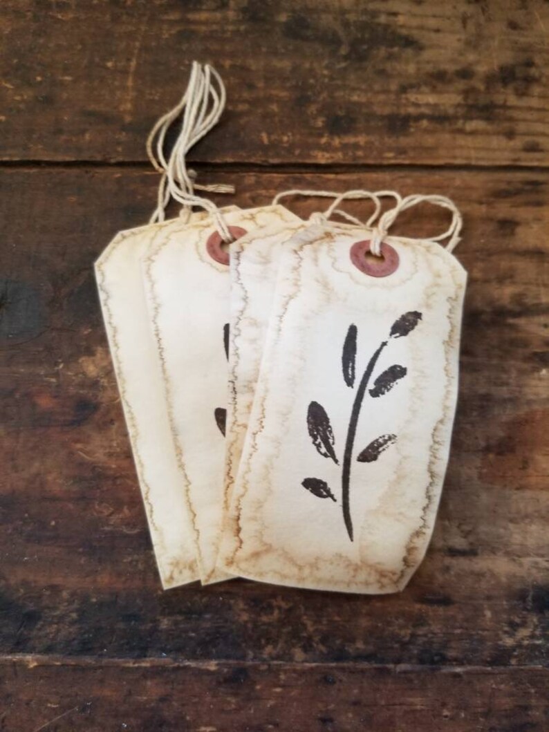 Rustic Hang Tags Botany Natural Life Stem and Leaf Gift Tag - Etsy
