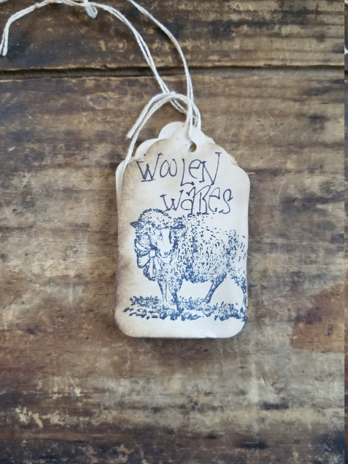 Woolen Wares Rustic Farmhouse Sheep Gift Tags Set of 25 Pre Strung ...