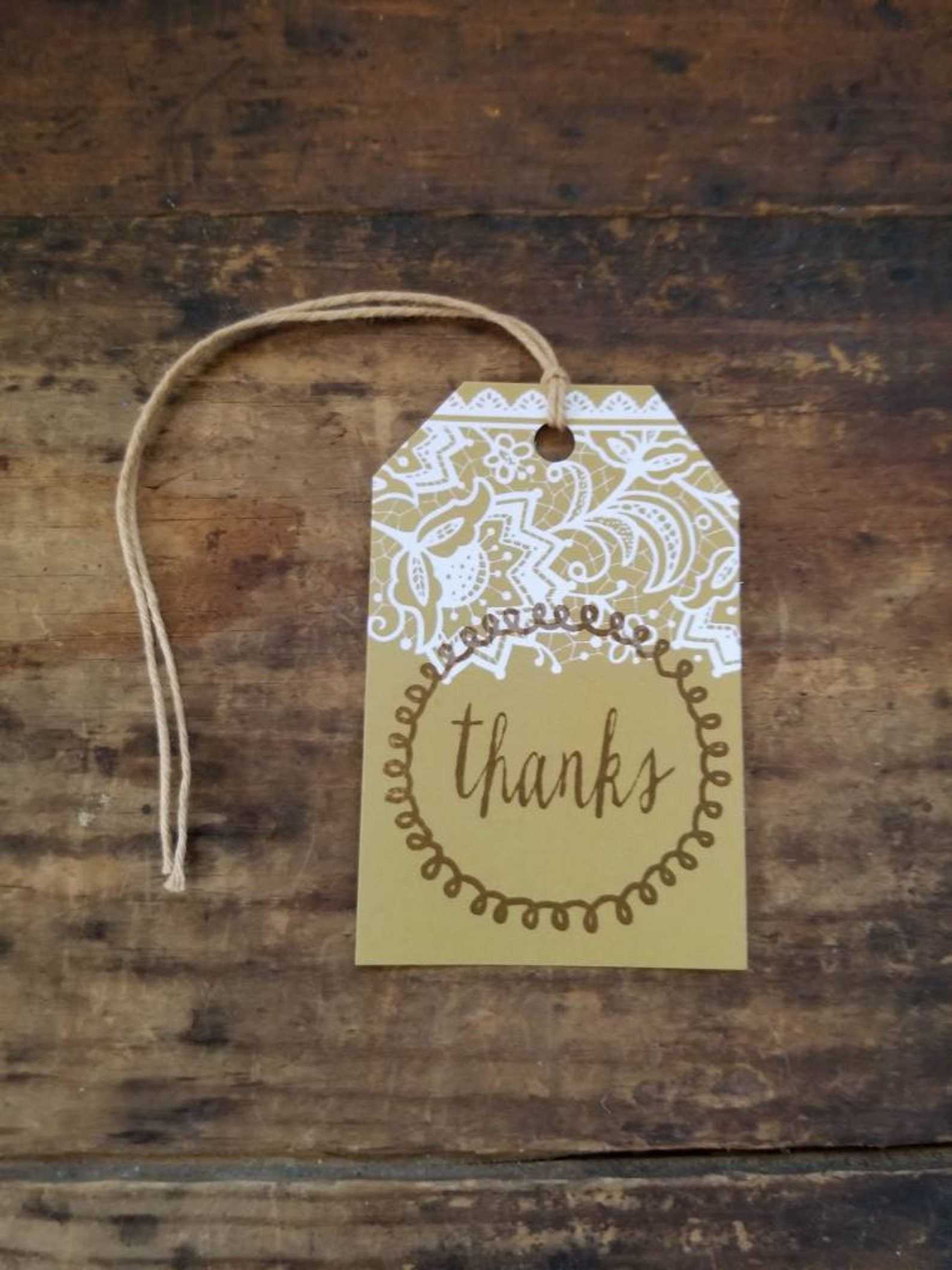 Rustic Elegance Hang Tag White Lace Print Thanks Gift Tags DIY - Etsy