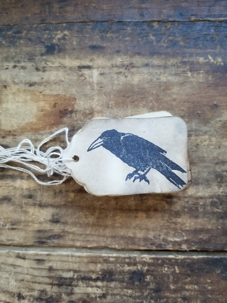 Rustic Black Crow Hang Tag Farmhouse Gift Tag Set of 25 Pre - Etsy