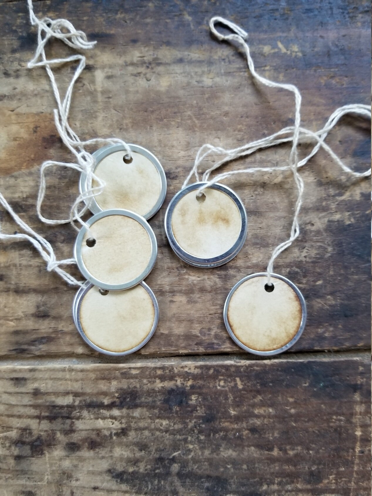 Rustic Hang Tags Metal Rim Circle Gift Tags Craft Supply Set - Etsy