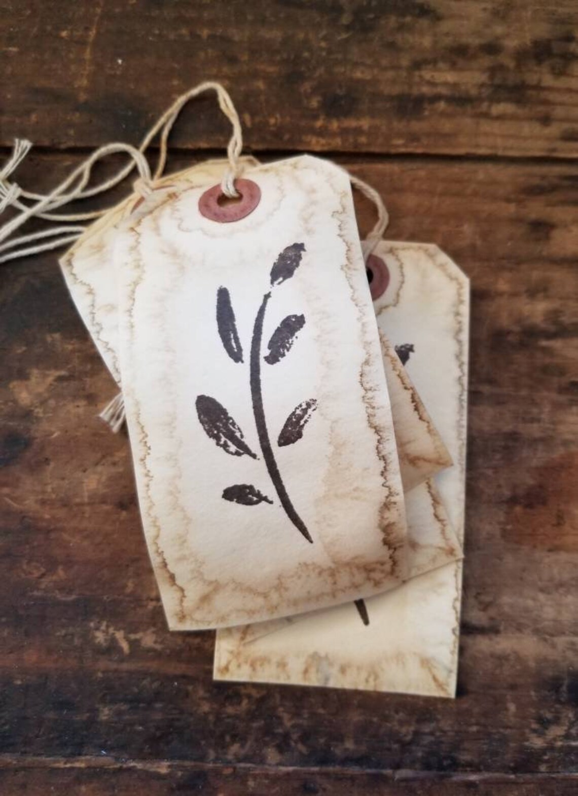 Rustic Hang Tags Botany Natural life Stem and Leaf Gift tag | Etsy