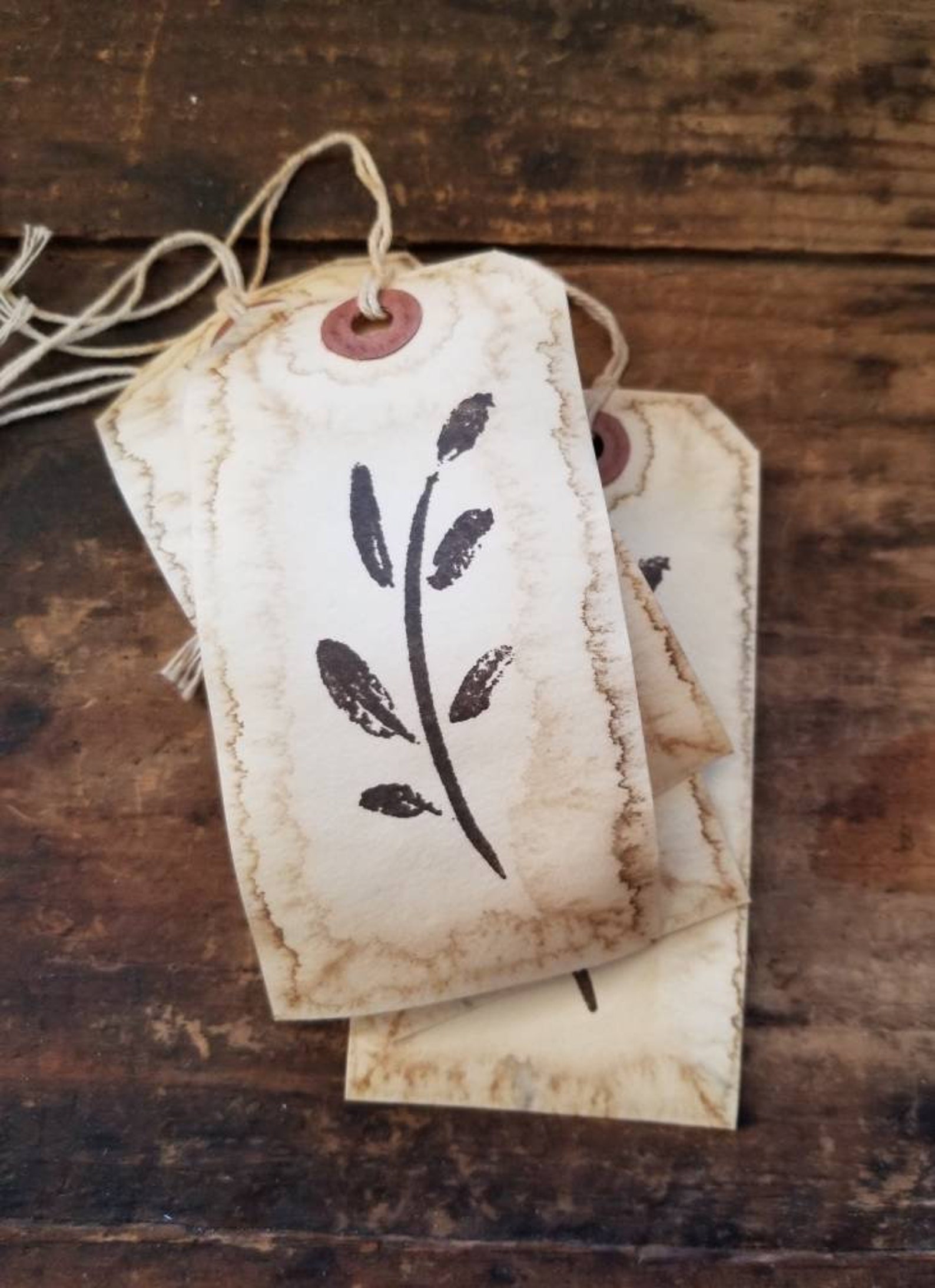 Rustic Hang Tags Botany Natural Life Stem and Leaf Gift Tag - Etsy UK