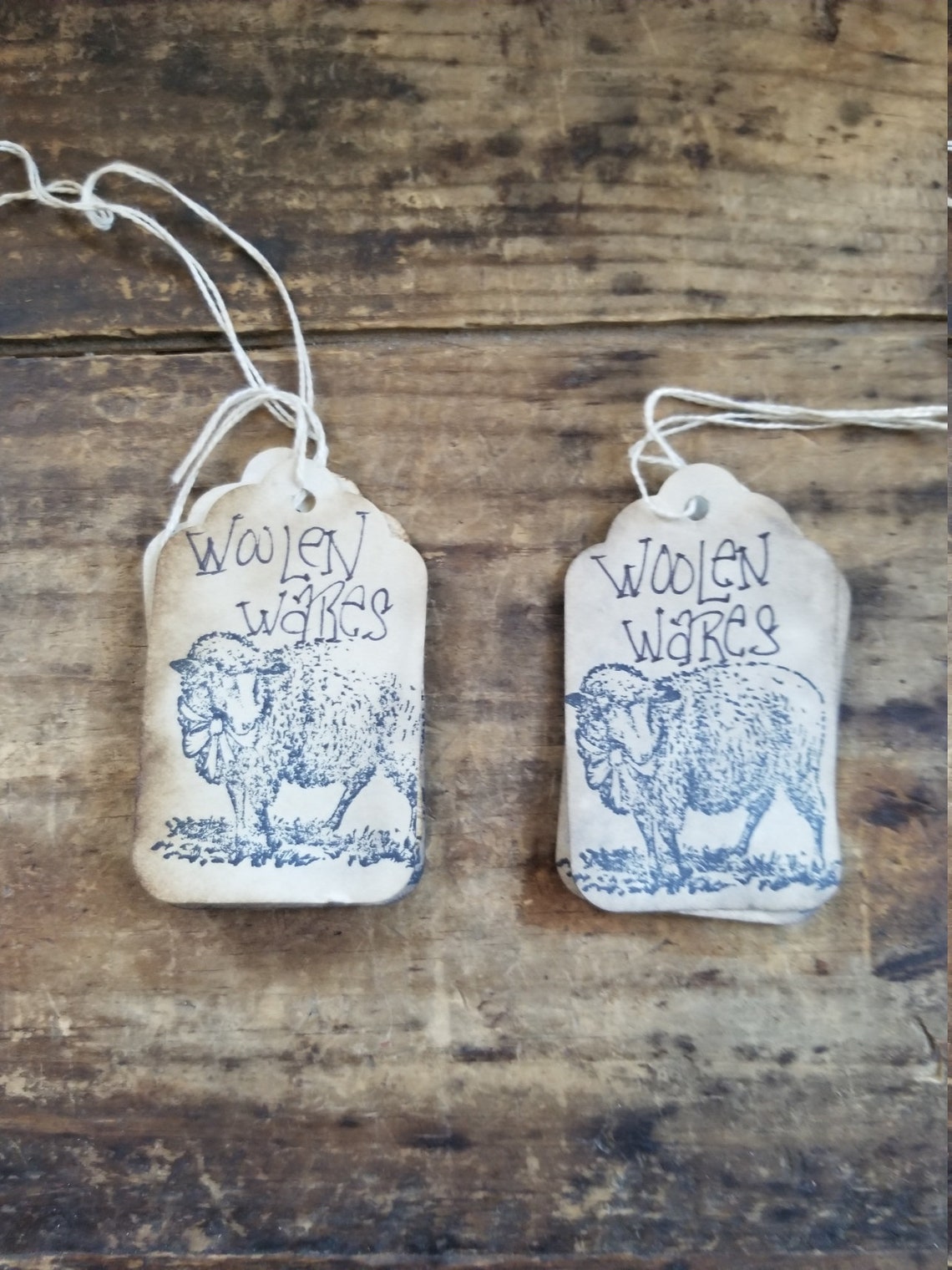 Woolen Wares Rustic Farmhouse Sheep Gift Tags Set of 25 Pre Strung ...