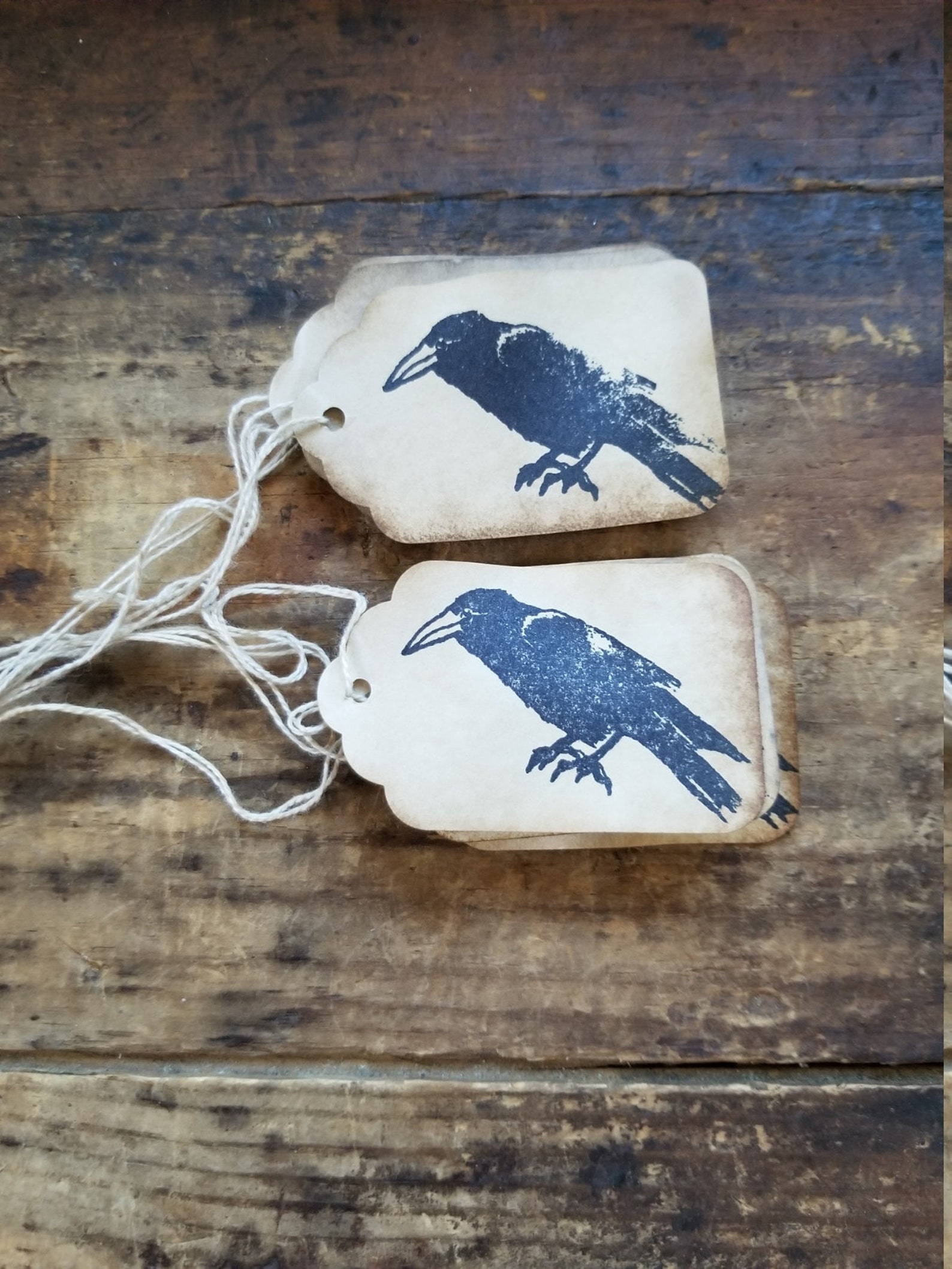 Rustic Black Crow Hang Tag Farmhouse Gift Tag Set of 25 Pre - Etsy