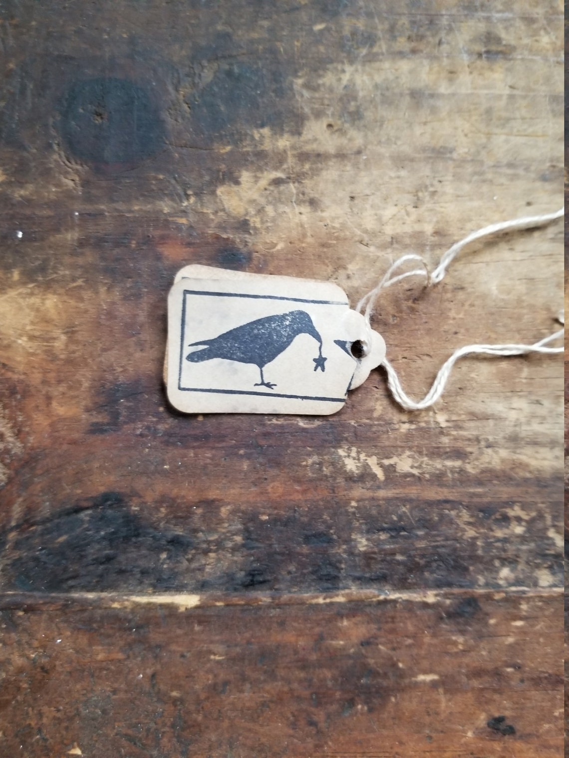 Primitive Hang Tag Crow With Star Rustic Gift Tag Set of 25 - Etsy