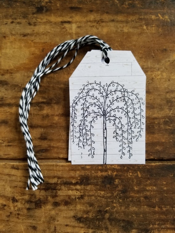Rustic Hang Tag Primitive Willow Tree Gift Tag Craft Supply | Etsy