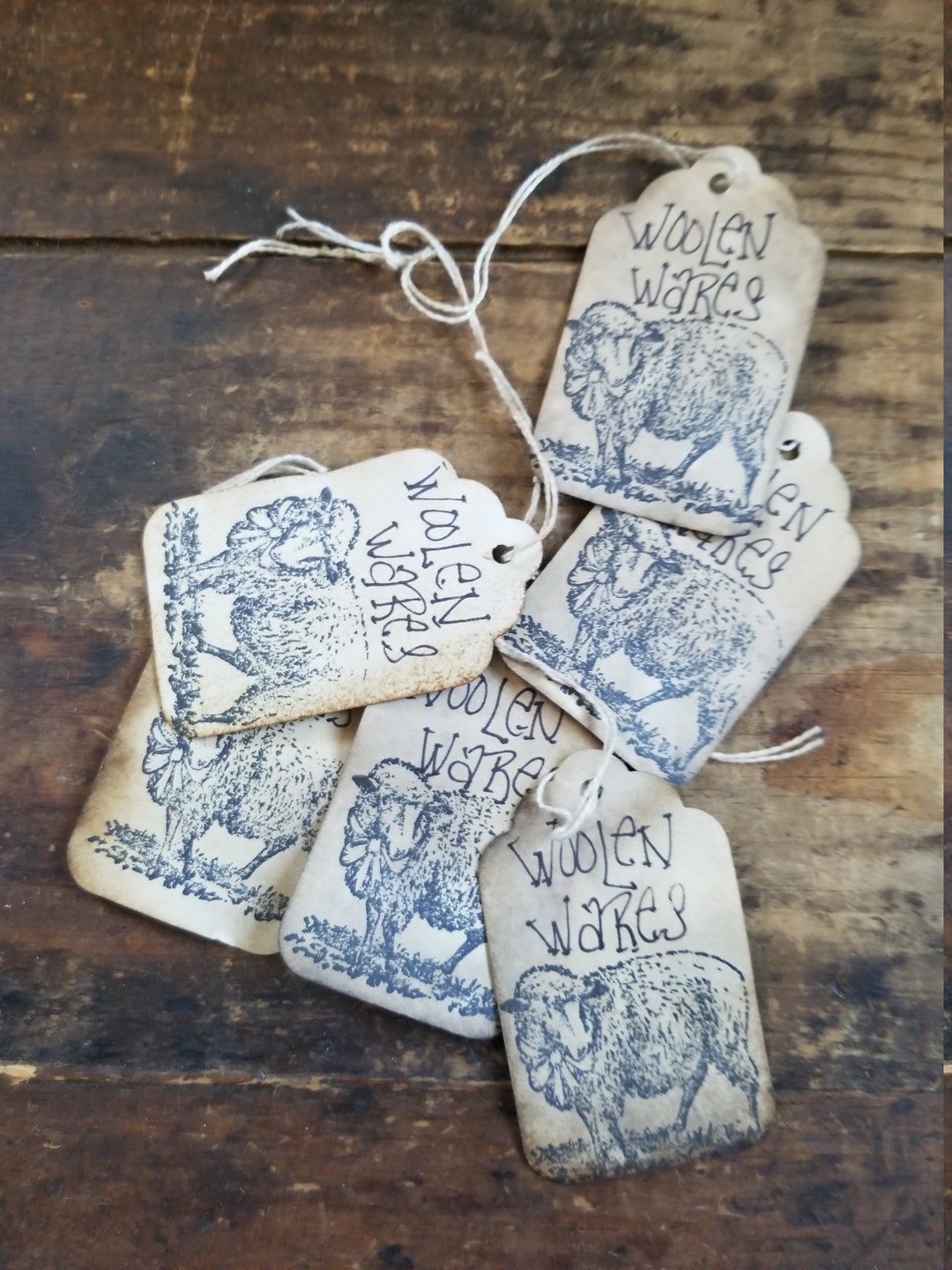 Woolen Wares Rustic Farmhouse Sheep Gift Tags Set of 25 Pre Strung ...
