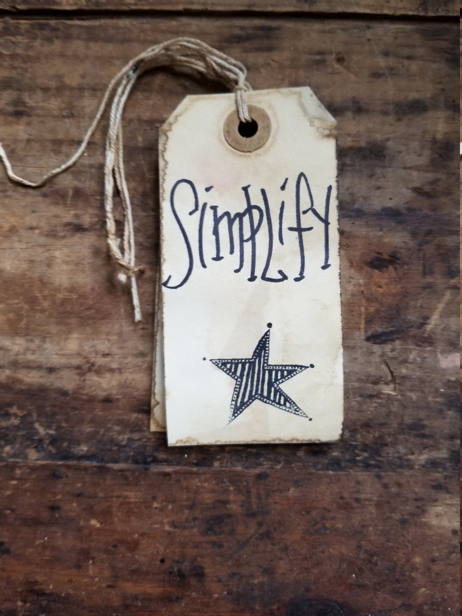 Rustic Hang Tags Simplify Barn star Folk art Gift Tag set of | Etsy