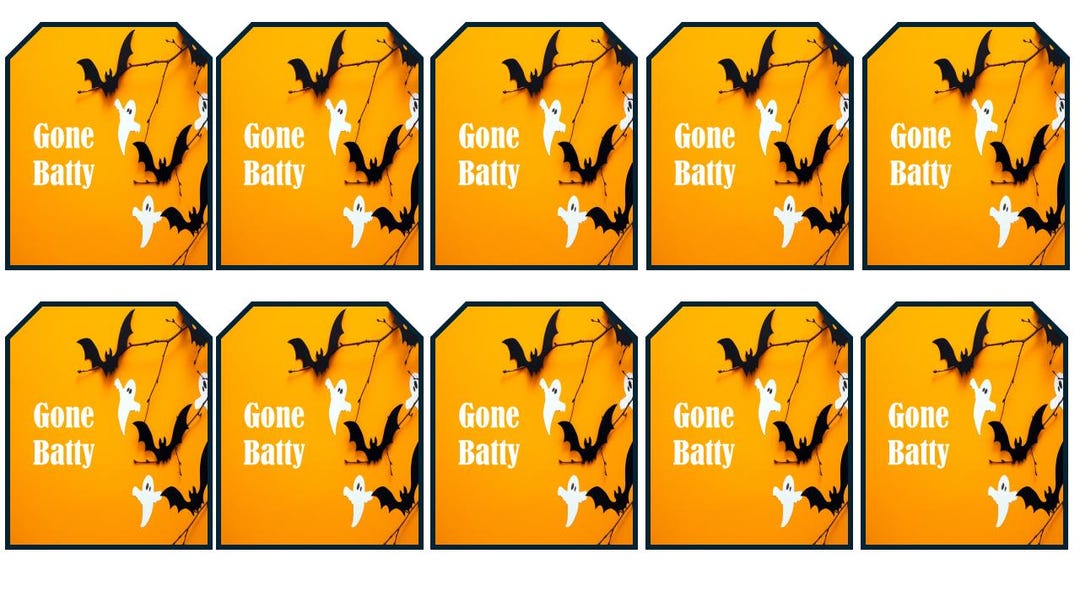 Halloween Gift Tags Printable: Spooky Bats and Ghosts (digital Download ...
