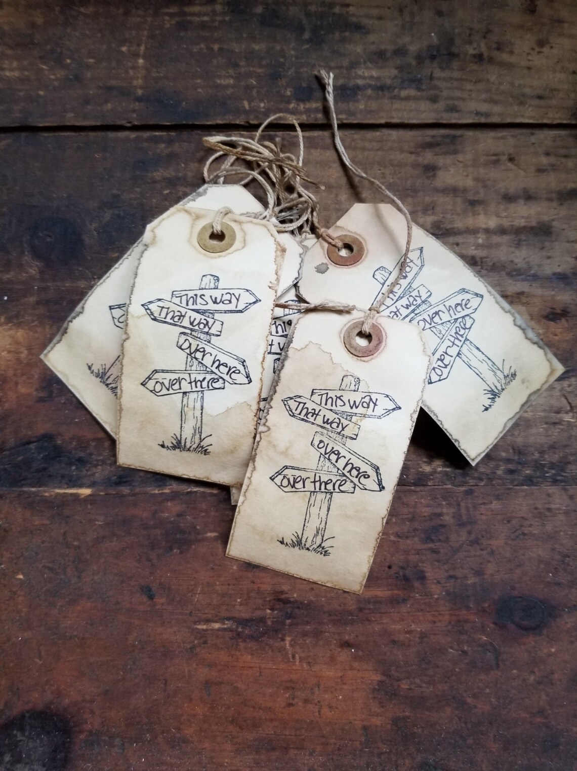 Farmhouse Country Sign Post Country Directions Rustic Gift Tag - Etsy