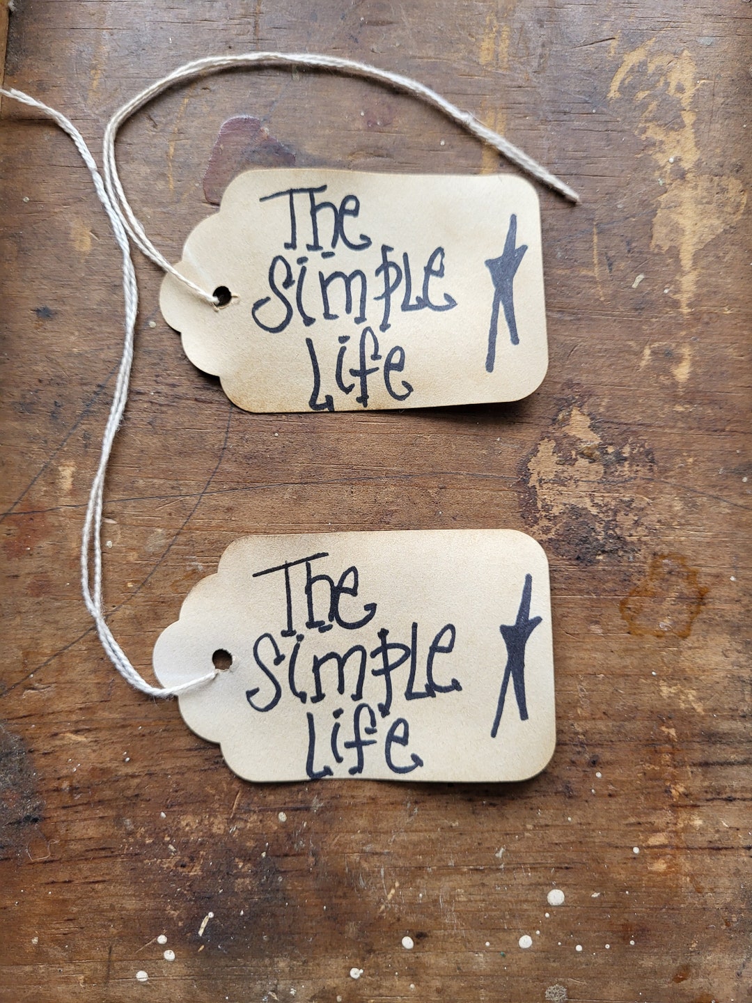 Primitive Handmade Hang Tag Set, the Simple Life, Aged Rustic Decor - Etsy